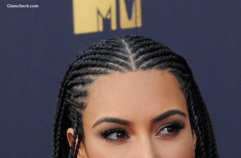 Kim Kardashian Flaunts Cornrow Hairstyle at 2018 MTV Movie And TV Awards